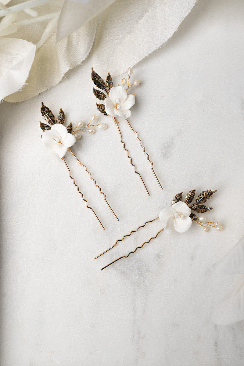 Talia Rose Gold Bridal Hair Pins | Model Chic